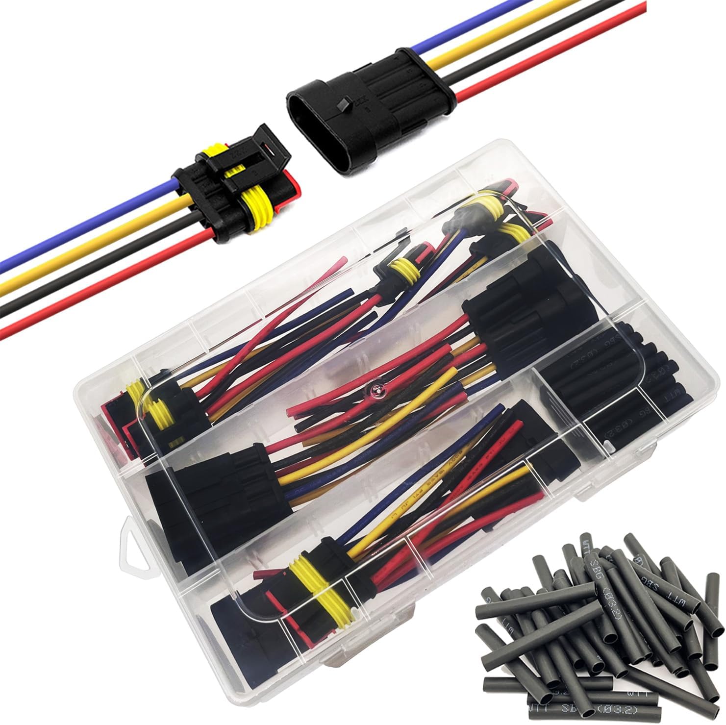 Amazon.com: Twippo 6 Kit 16 AWG 4 Pin Connector Car Waterproof Wire ...