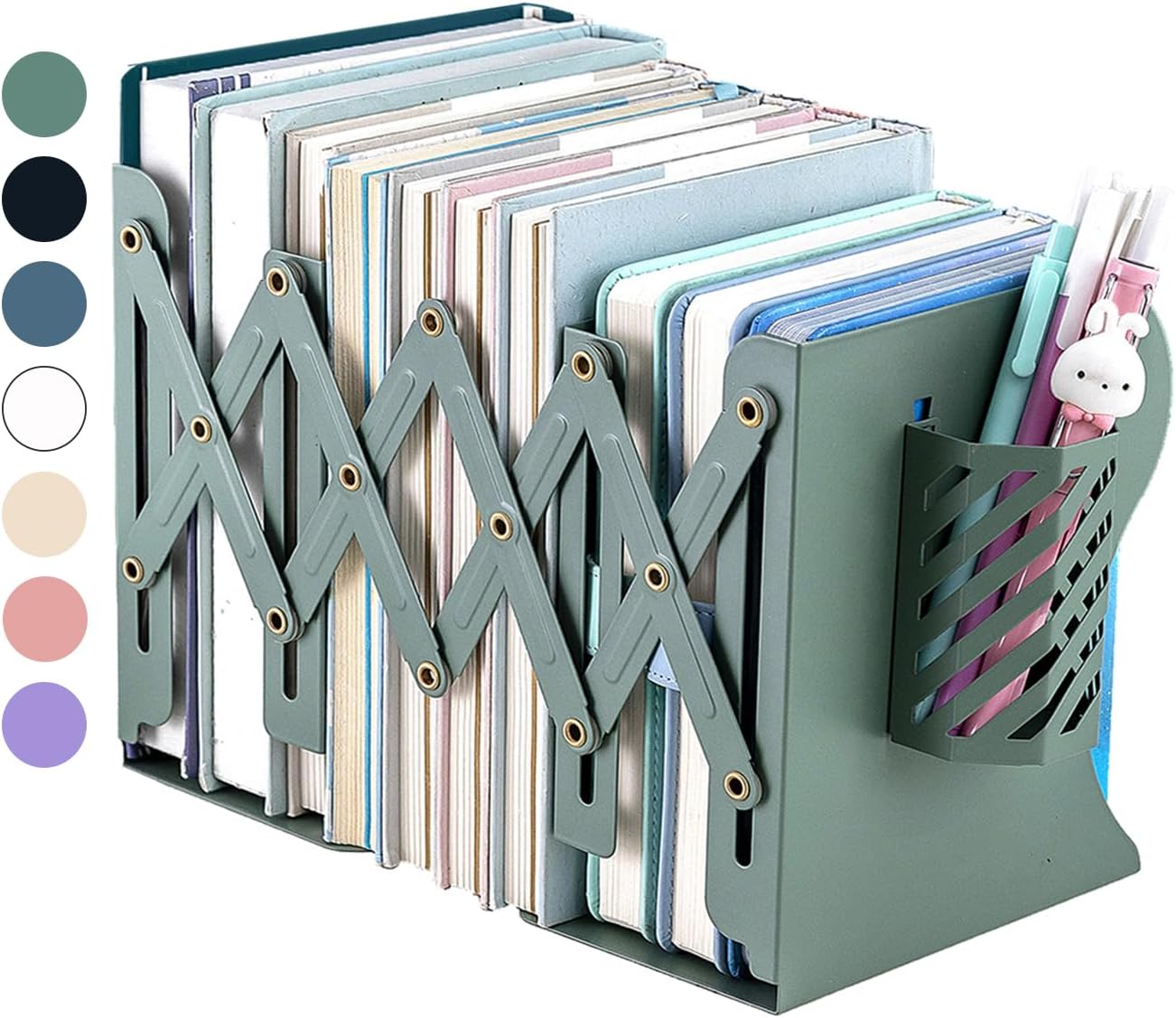 Amazon.com: Kingsmile Book Ends, Adjustable Bookends for Shelves, Metal ...