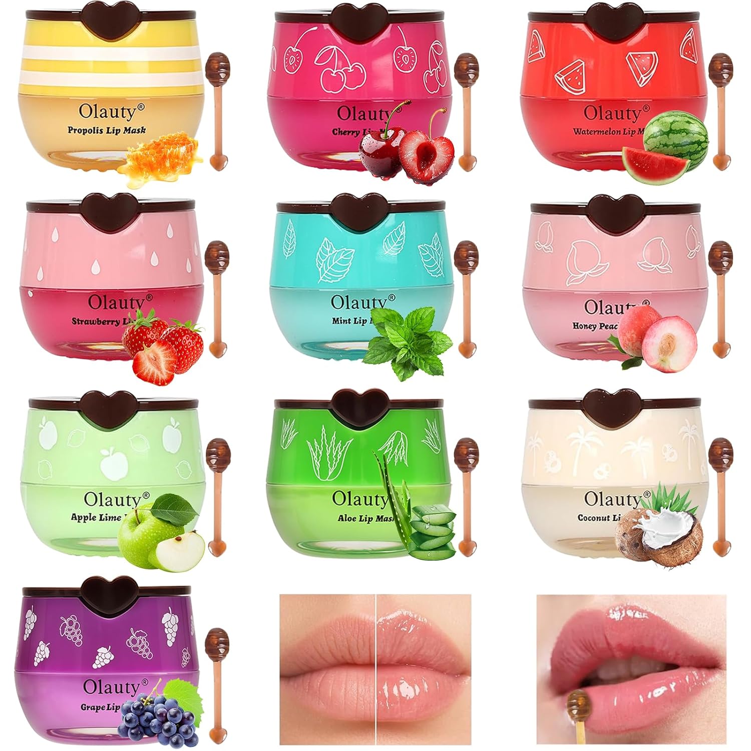 Amazon.com: 10 PCS Bee Lip Balm Honey Pot, Moisturising Sleep Lip Mask ...