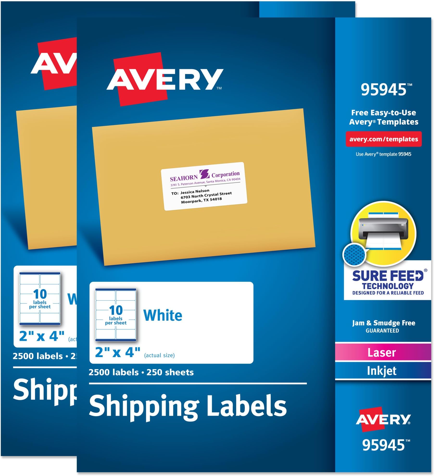 Amazon.com : COLORTY 30-up 1" x 2-5/8" Printable Mailing Address Labels ...