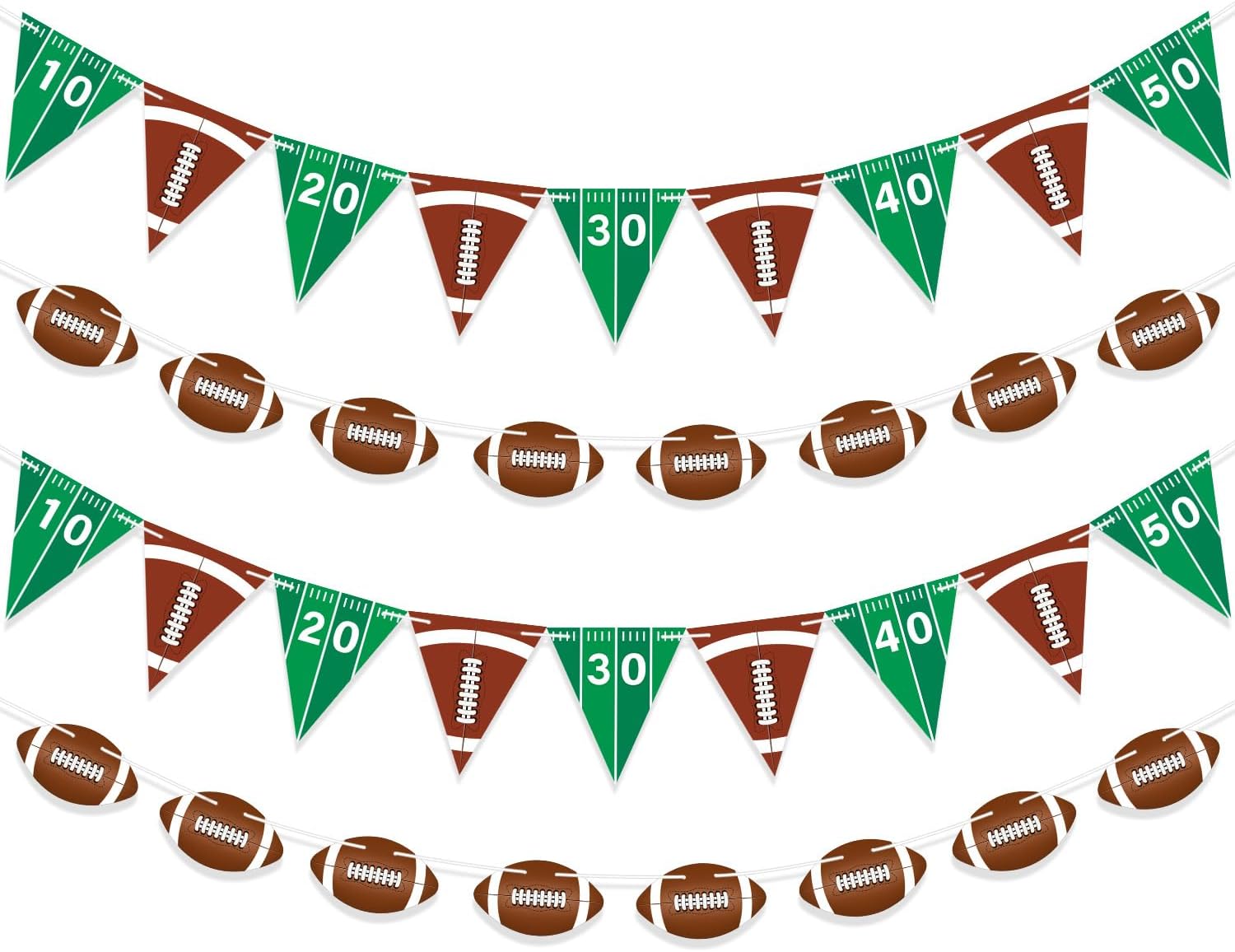 Amazon.com: Football Paper Garland with Triangle Flags Football Party ...