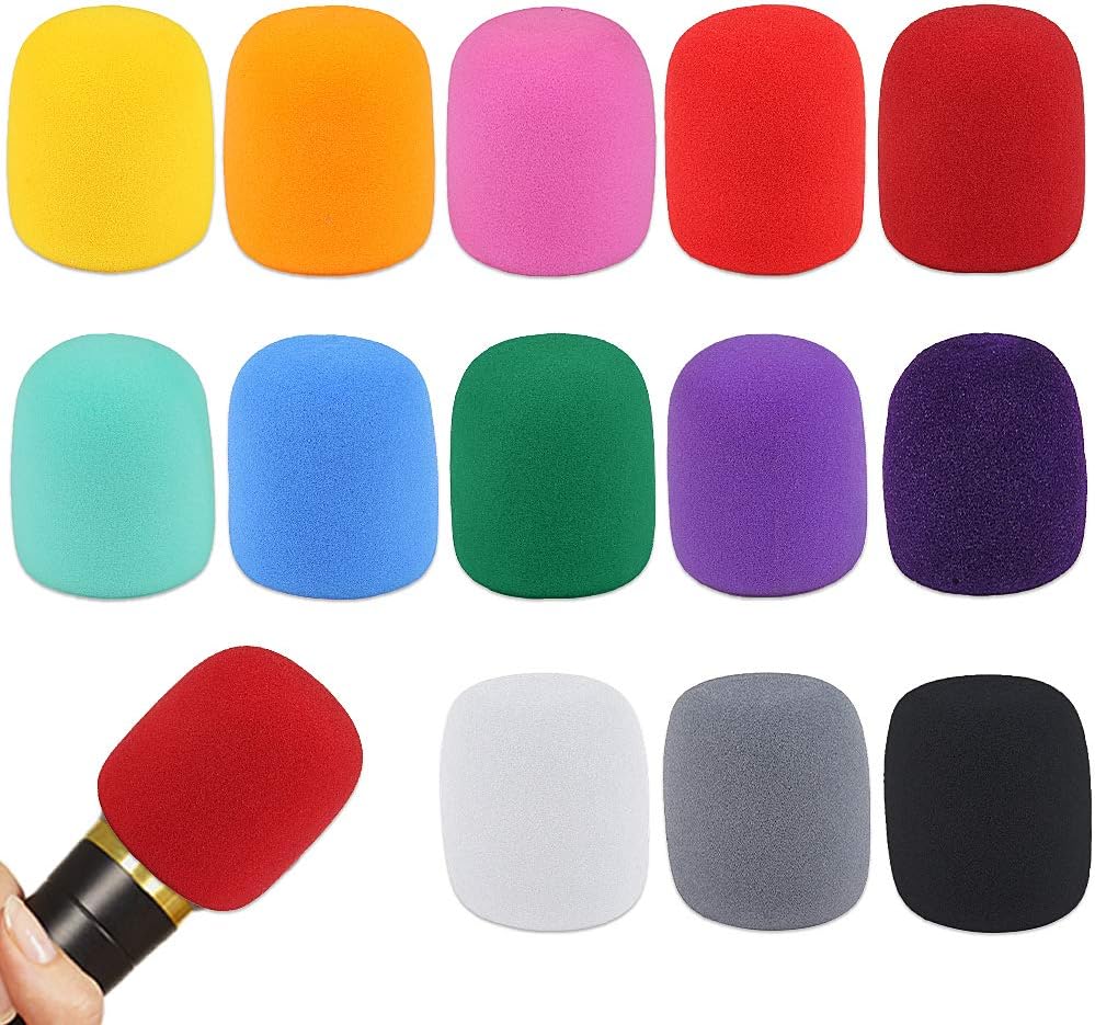 Amazon.com: luckkyme 20 Pcs Colorful Foam Microphone Cover Top Grade ...