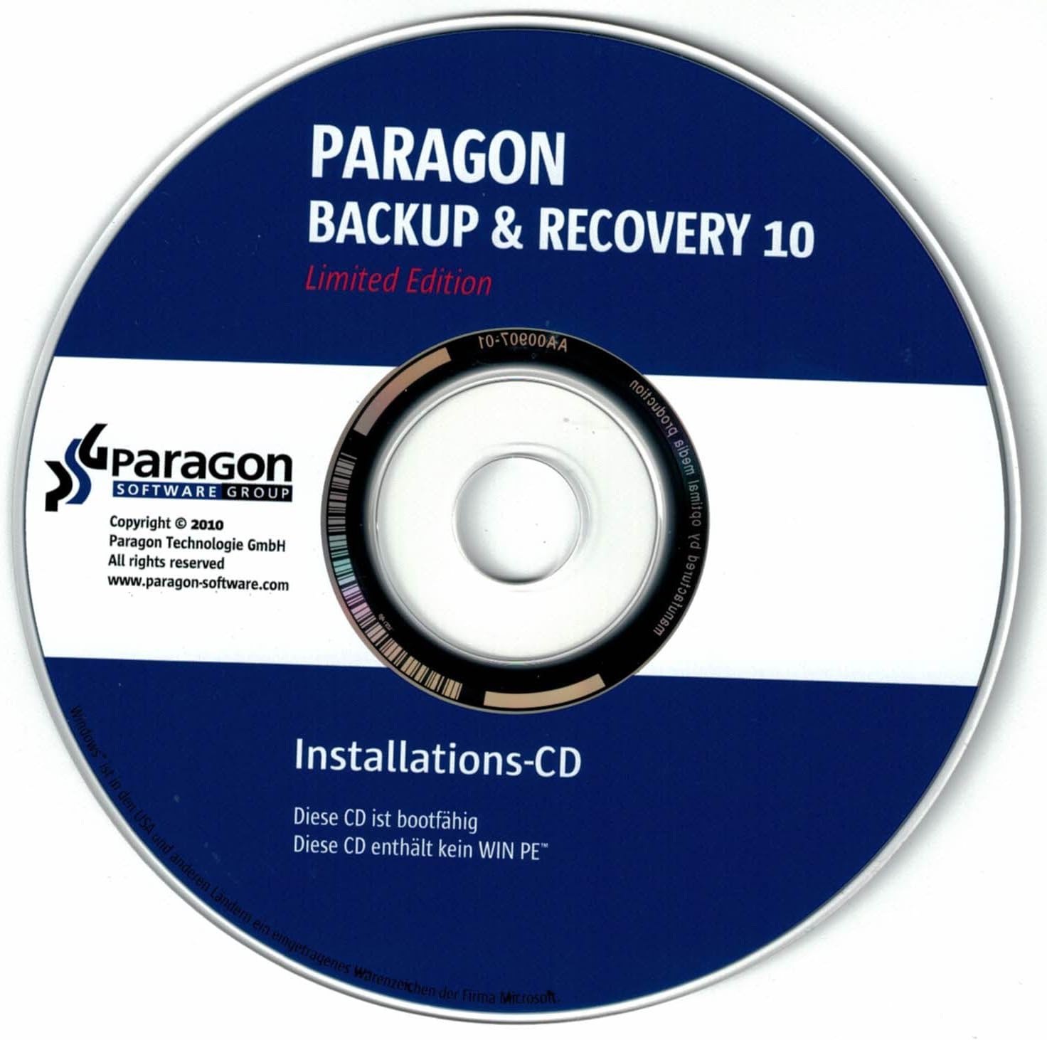 Paragon Backup & Recovery 10 Limited #CD : Amazon.de: Software