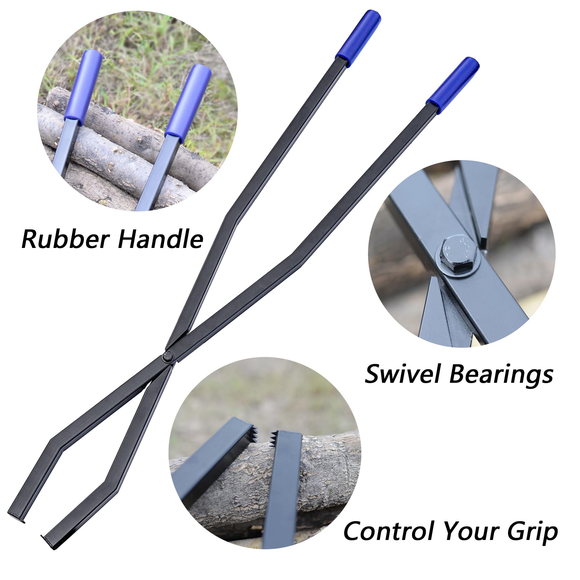 Snapklik.com : 40 Fire Tongs For Fire Pit Heavy Duty Firewood Grabber ...