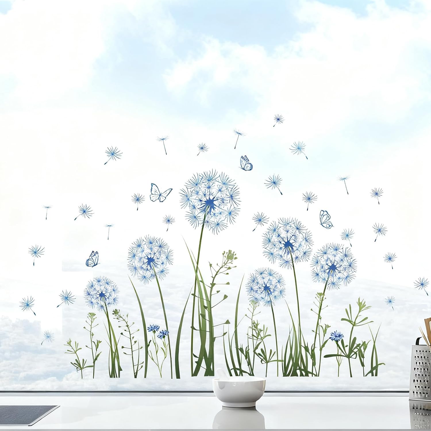 Tivleed Window Decals for Glass, Autumn Window Stickers for Glass, Blue ...