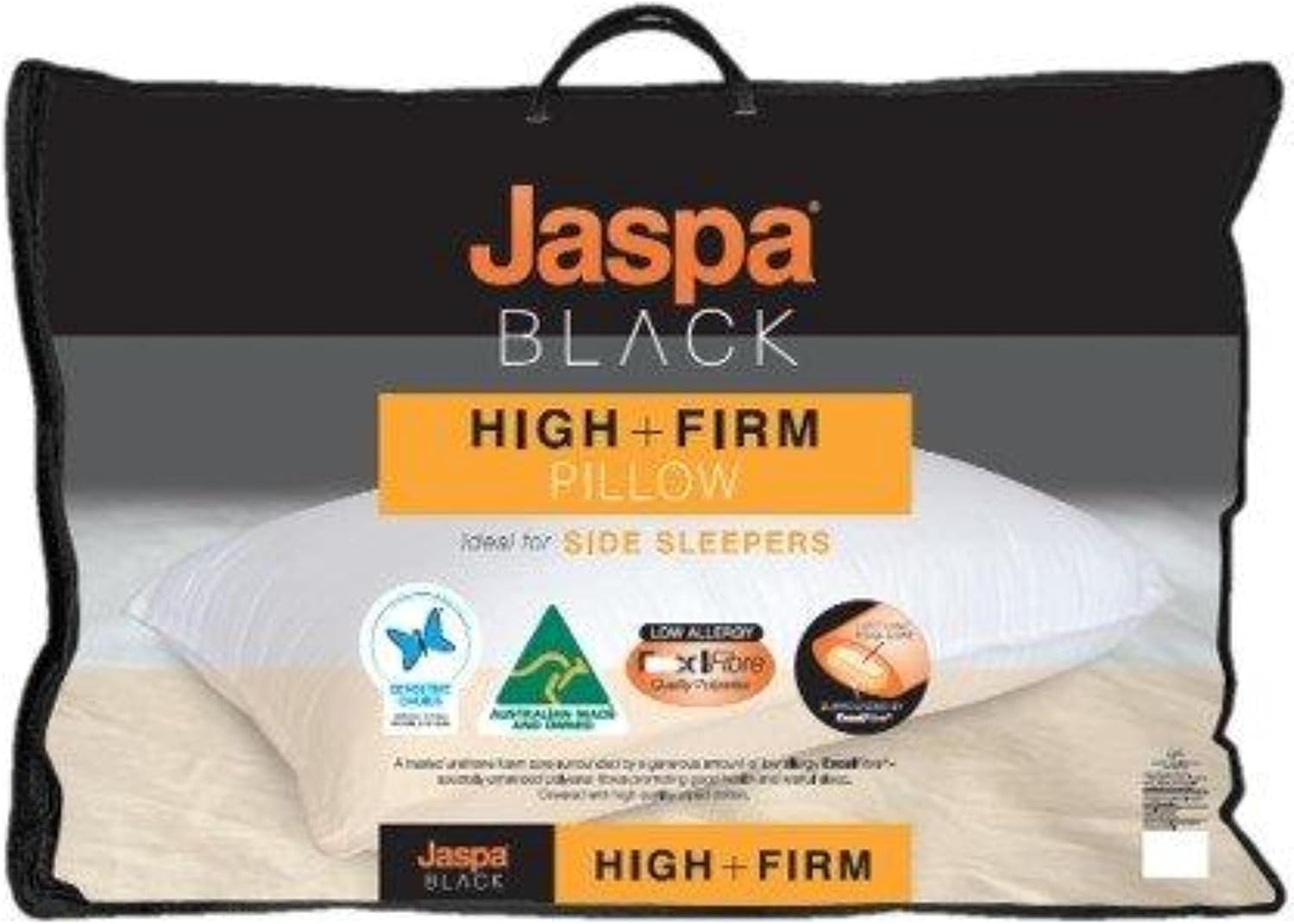 Jaspa Black High and Firm Pillow, White, 1 Count (Pack of 1): Cushions ...