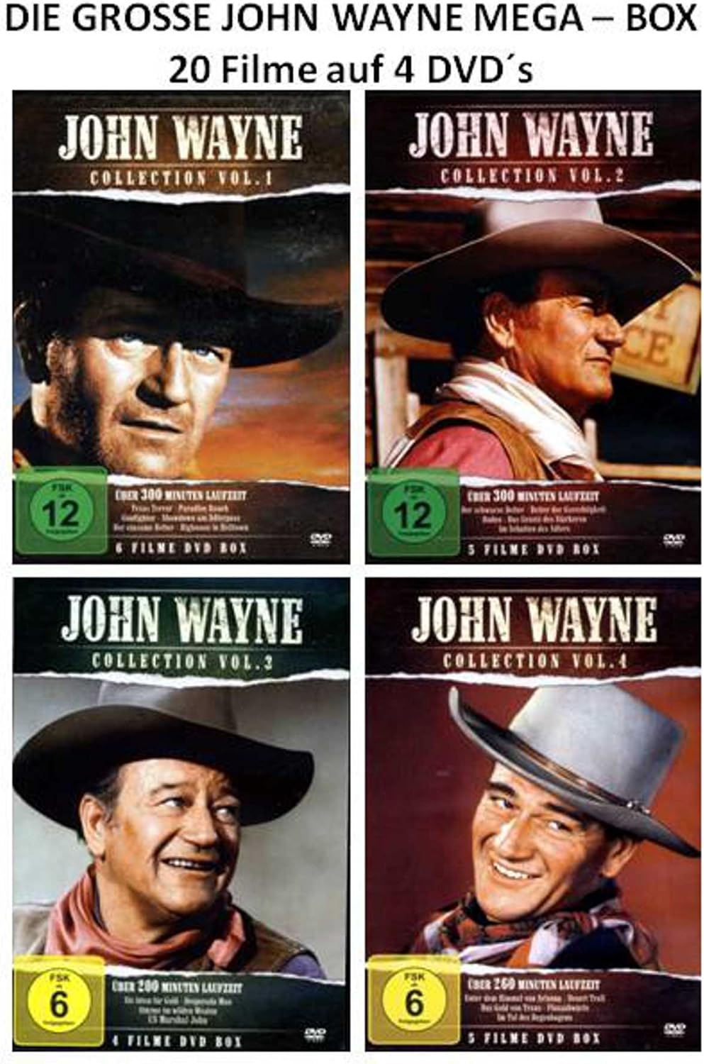Die große John Wayne Mega-Box ( 20 Filme auf 4 DVDs ): Amazon.fr: John ...