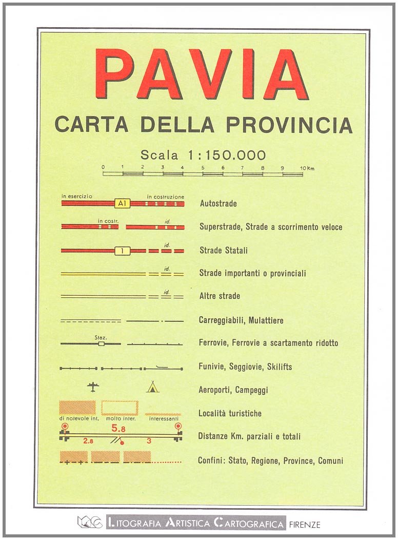 Pavia : carta della provincia (English, Spanish, French and Italian ...