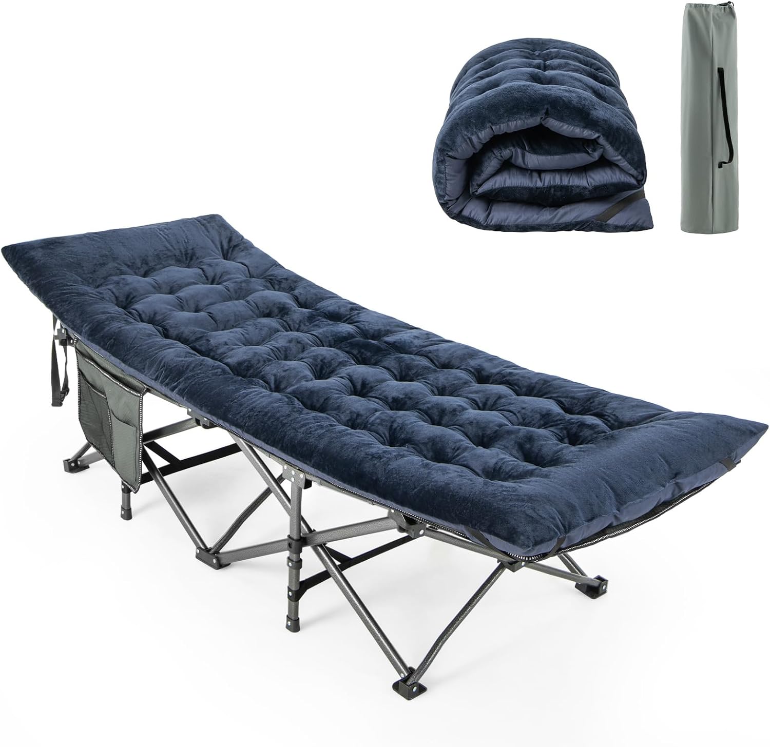 Amazon.com: Giantex Folding Camping Cot with Pad, Heavy Duty Sleeping ...