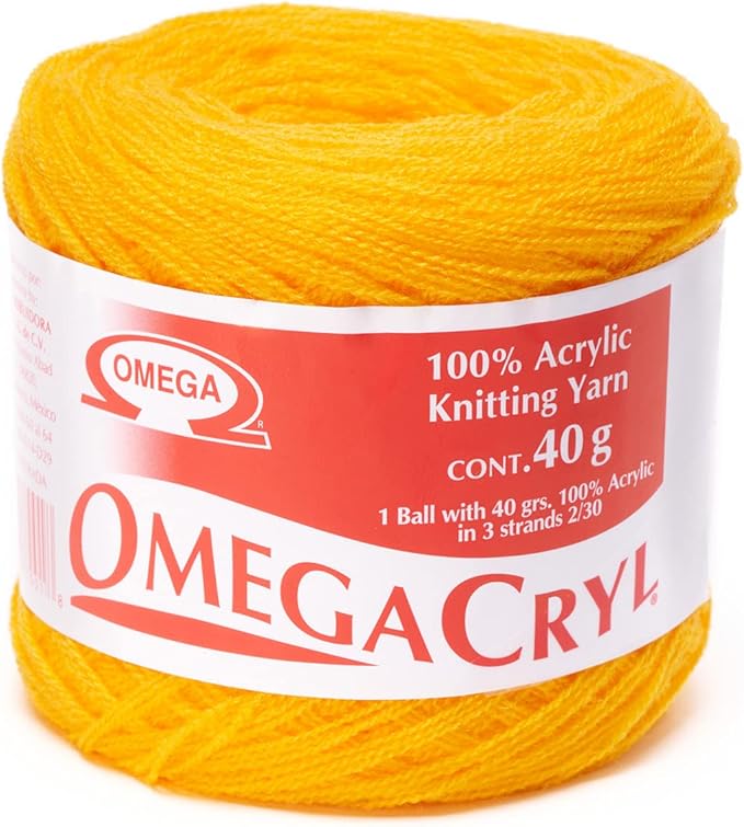 Amazon.com: OMEGACRYL [40grs] by Omega - 3-Thread Yarn Ideal for ...