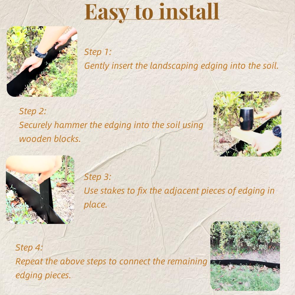 Snapklik.com : 3 Pack - 40 L X 6 H Edging For Landscaping Metal Steel ...