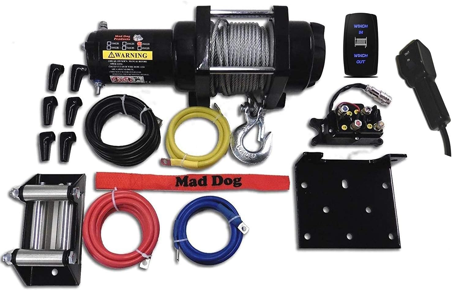 Mad Dog 4500 LB Cabrestante y montaje Combo, Cable de acero, para ...