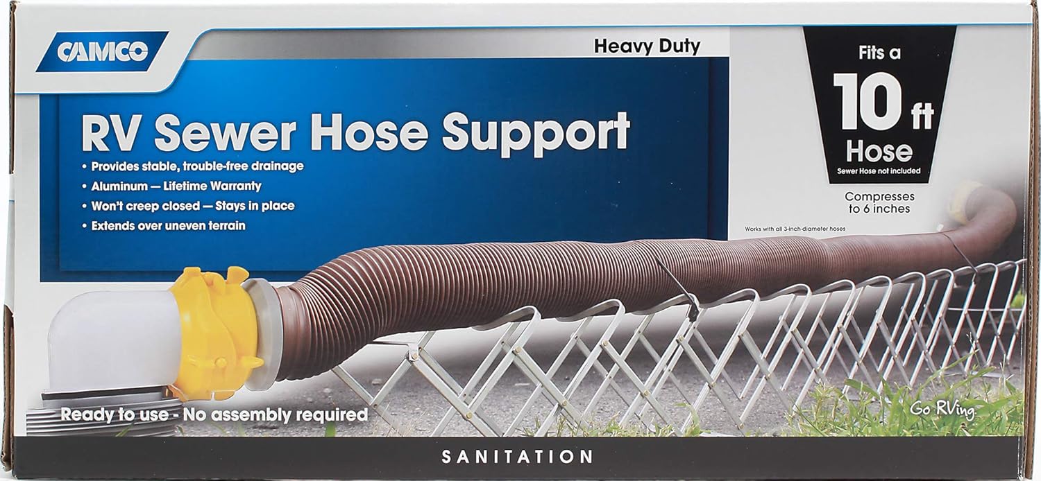 Amazon.com: Camco Aluminum Sewer Hose Support, Supports Sewer Hoses Up ...