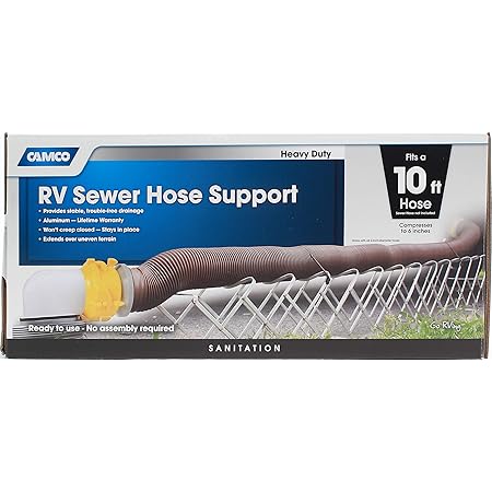 Amazon.com: Camco Aluminum Sewer Hose Support, Supports Sewer Hoses Up ...