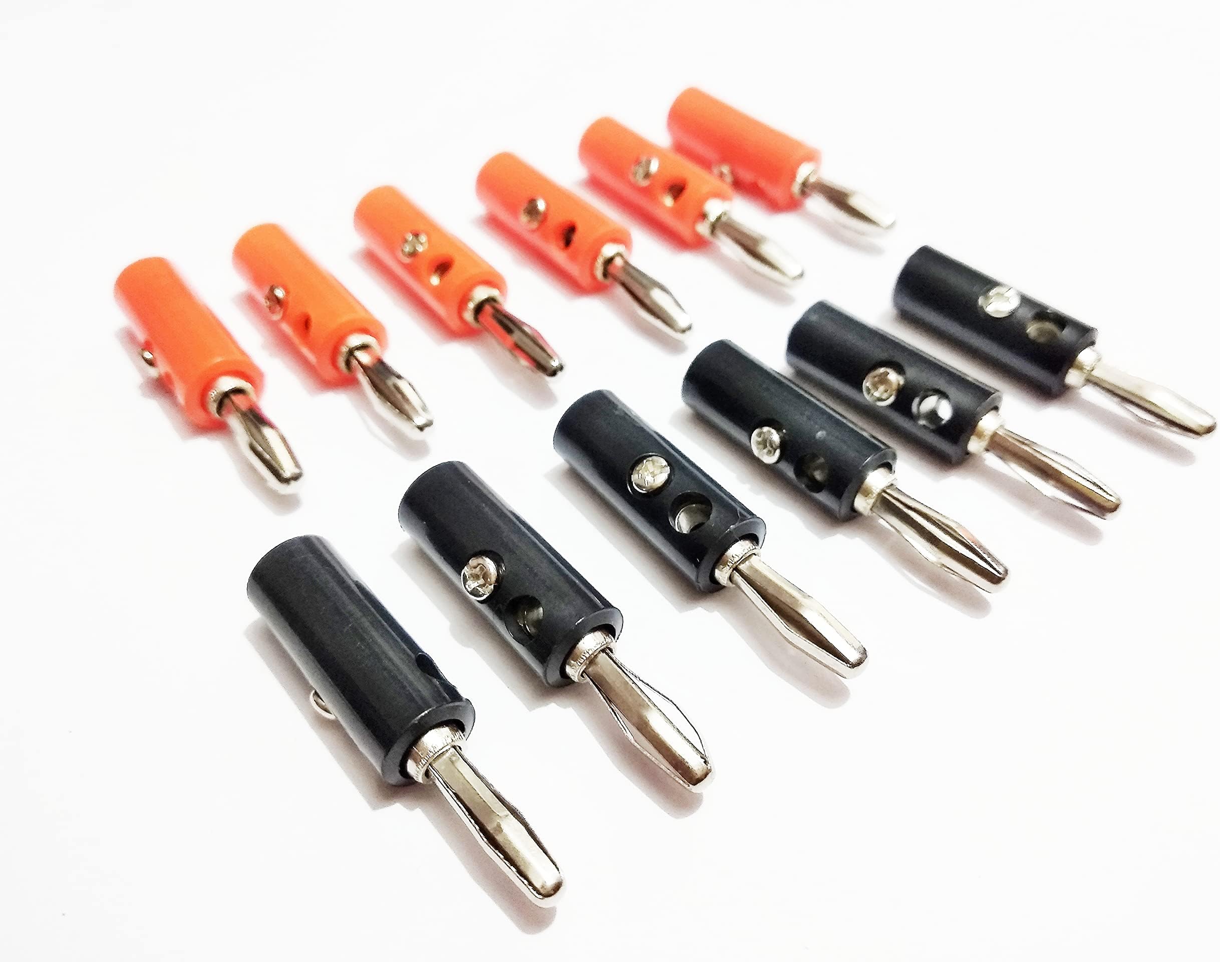 6 Pairs of Audio Speaker Banana Plugs 4mm Male (Screw Type) Connectors ...