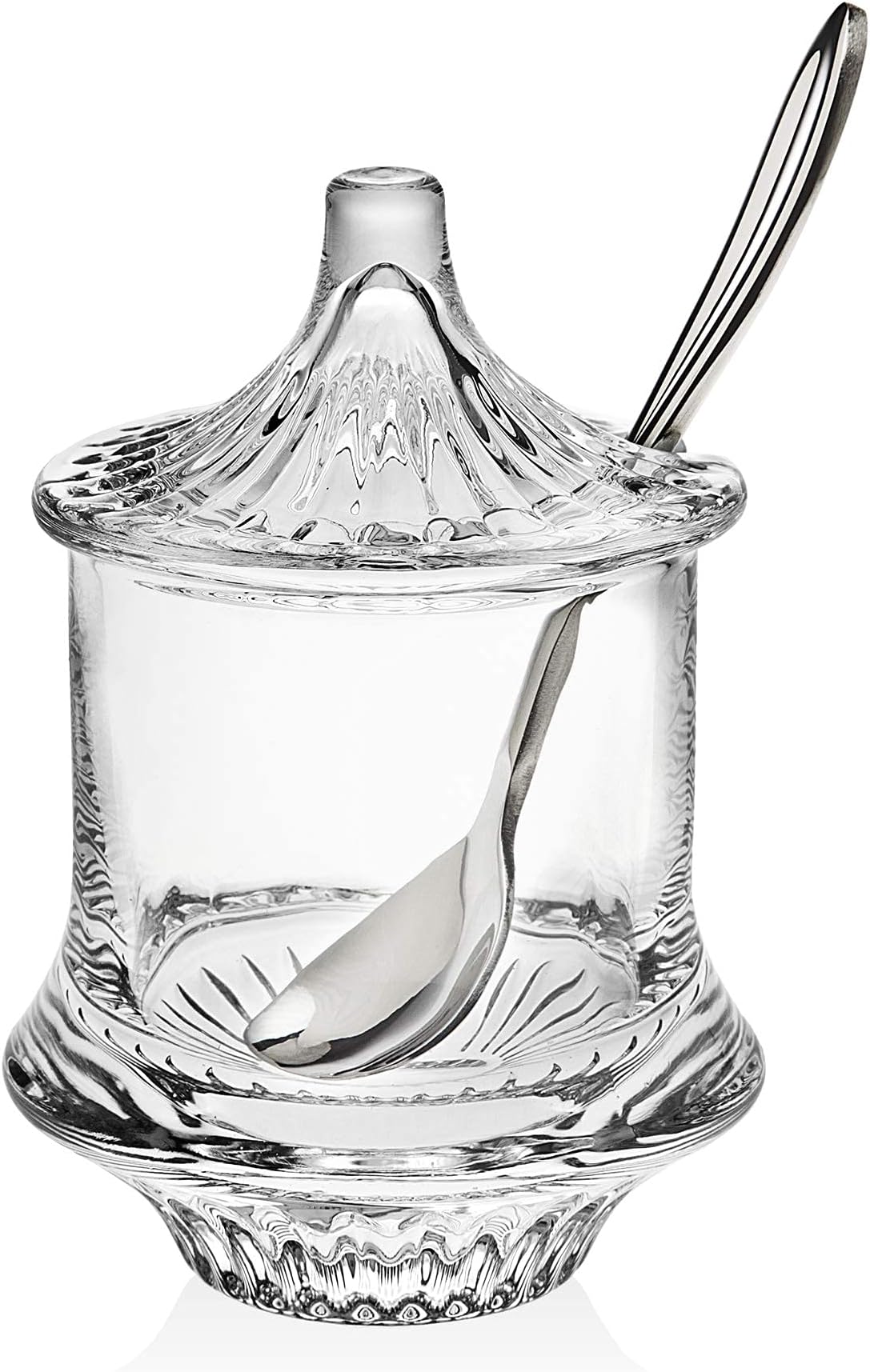 Amazon.com: Godinger Crystla Jam Jar with Stainless Steel Spoon : Home ...