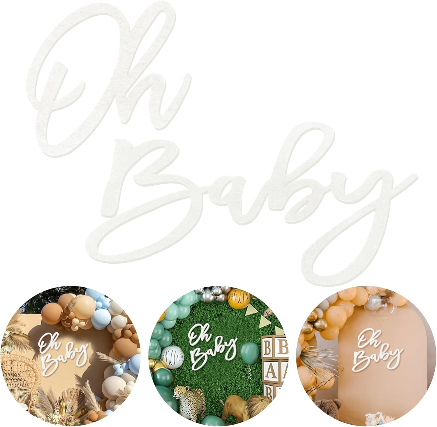 Amazon.com: MASTRON Oh Baby Sign for Baby Shower Backdrop - Felt Oh ...