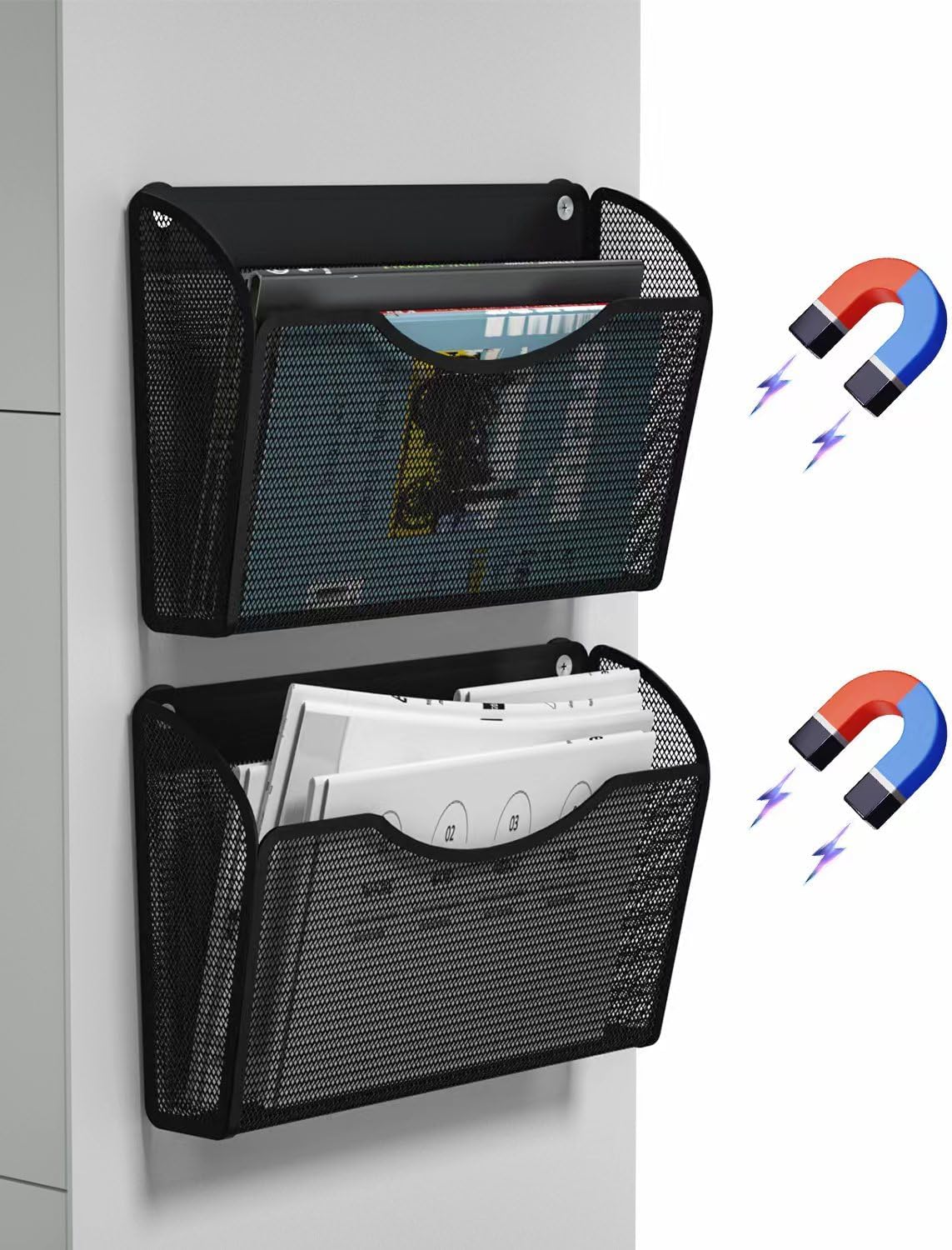 Amazon.com: Vdamu 3-Tier Magnetic File Holder - No Drilling ...