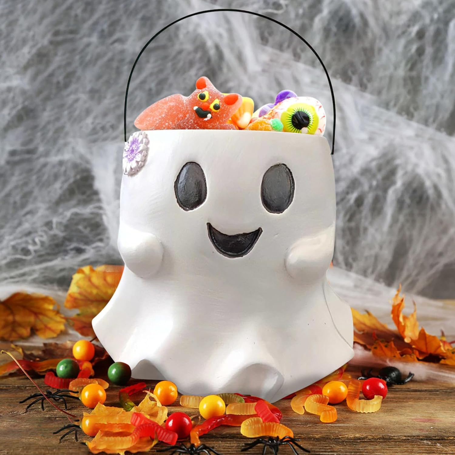 Amazon.com: Halloween Candy Bucket,Cute Spooky Ghost Bucket,Halloween ...