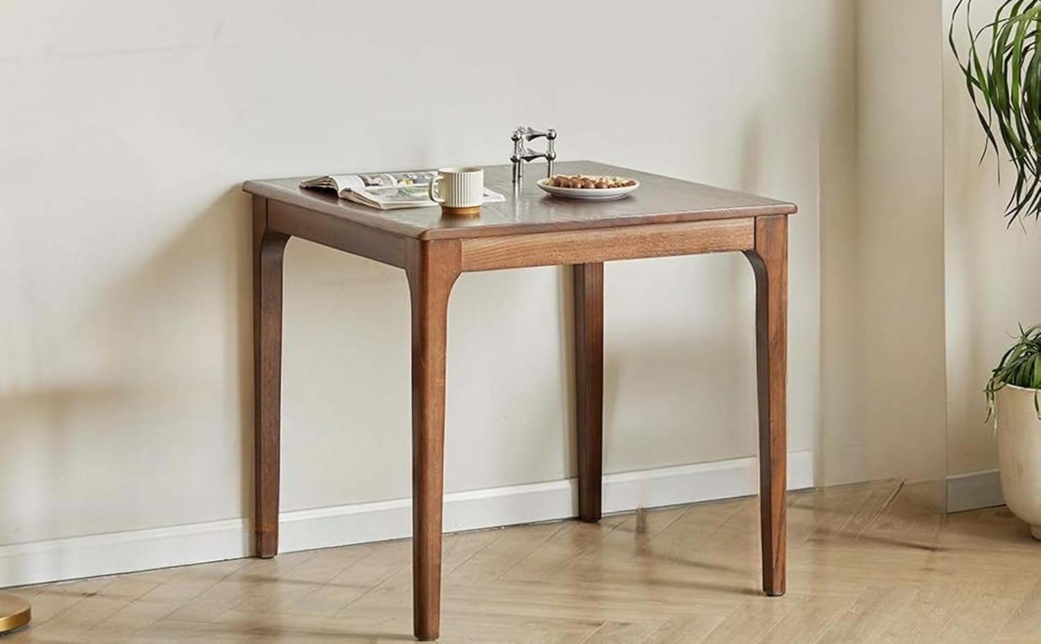 Runam Woods Luxury Mid- Century Modern Small Square Dining Table for ...