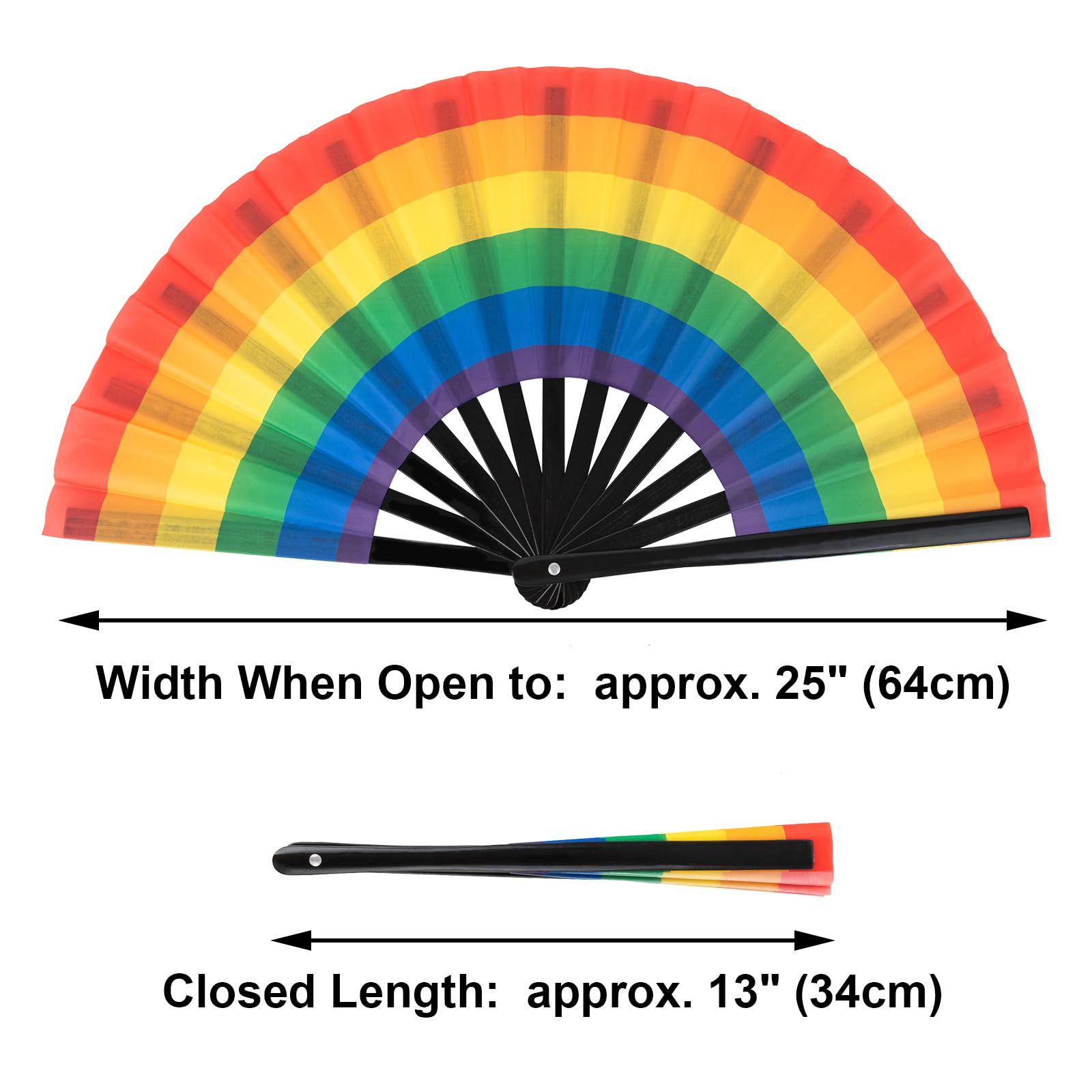 Rainbow Coloured Fan Logo Pride Rainbow Fan (UV)