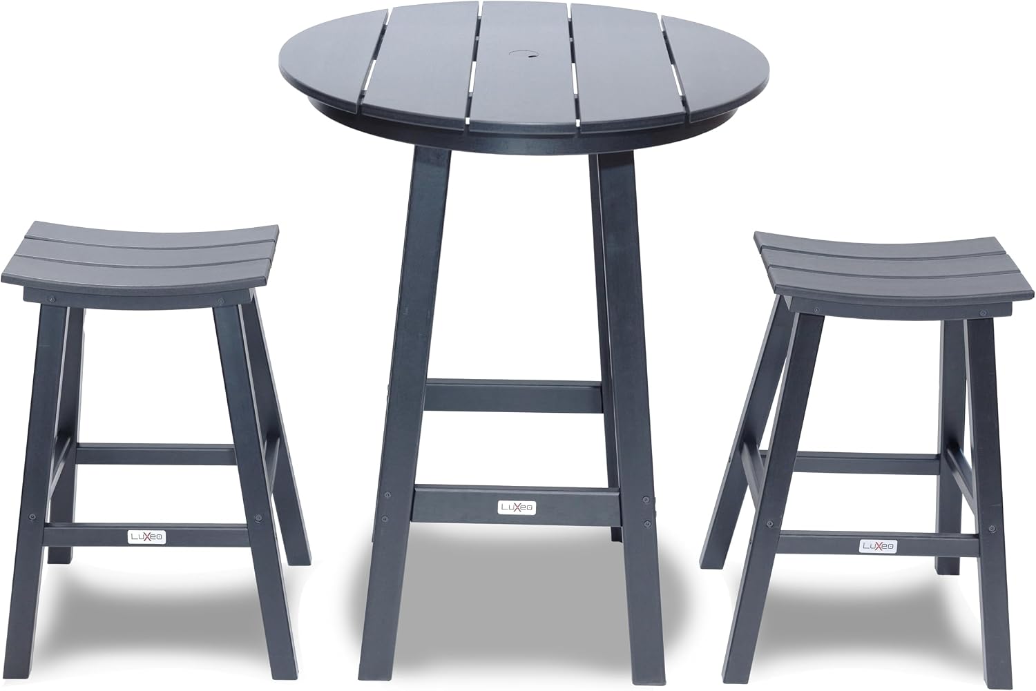 Amazon.com: LuXeo Bailey-Cabo Round Counter Table Set, 3-Piece, Gray ...