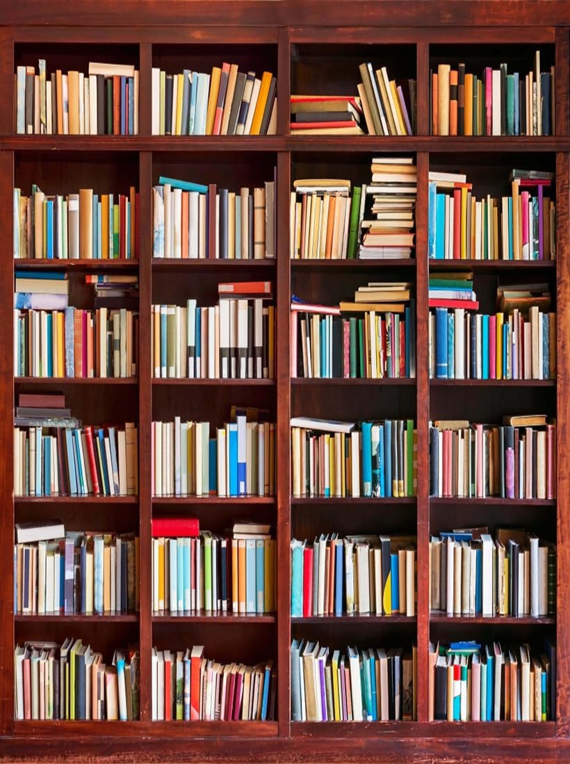 Amazon.com : AOFOTO 6x8ft Vintage Wooden Bookshelf Background Bookcase ...