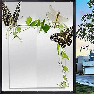 Amazon.com: one Way Window Film Privacy Butterfly White Static Cling ...