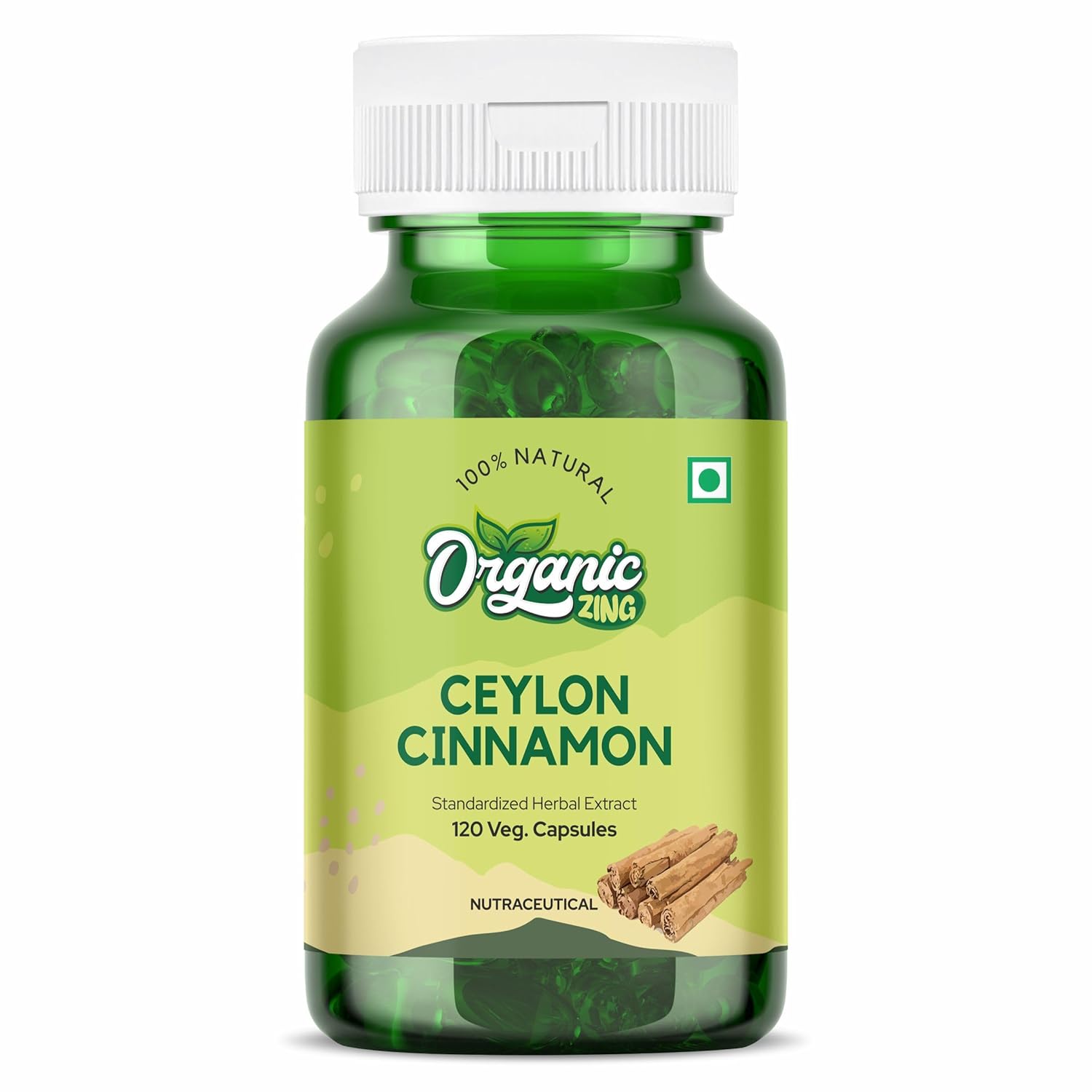 Organic Zing Ceylon Cinnamon Supplement Pills USDA certified - 1200mg ...