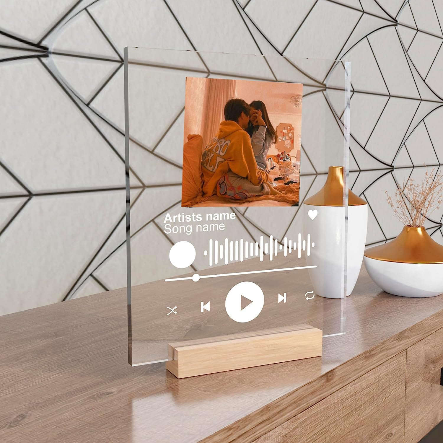 Amazon.com : Pahdecor Personalized Acrylic Spotify Song Plaque Photo ...