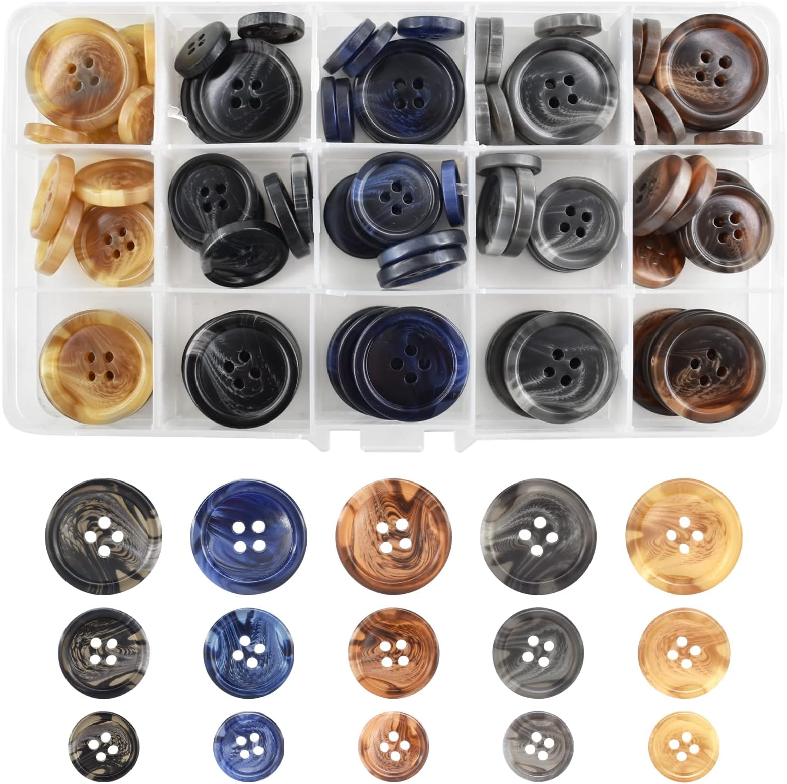 Amazon.com: YaHoGa 22 Pieces Genuine Smoke Mother of Pearl Blazer ...