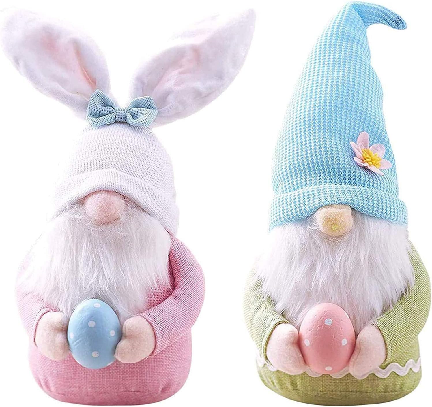 Amazon.com: Hodao Easter Bunny Ears Colored Eggs Gnomes Decorations ...