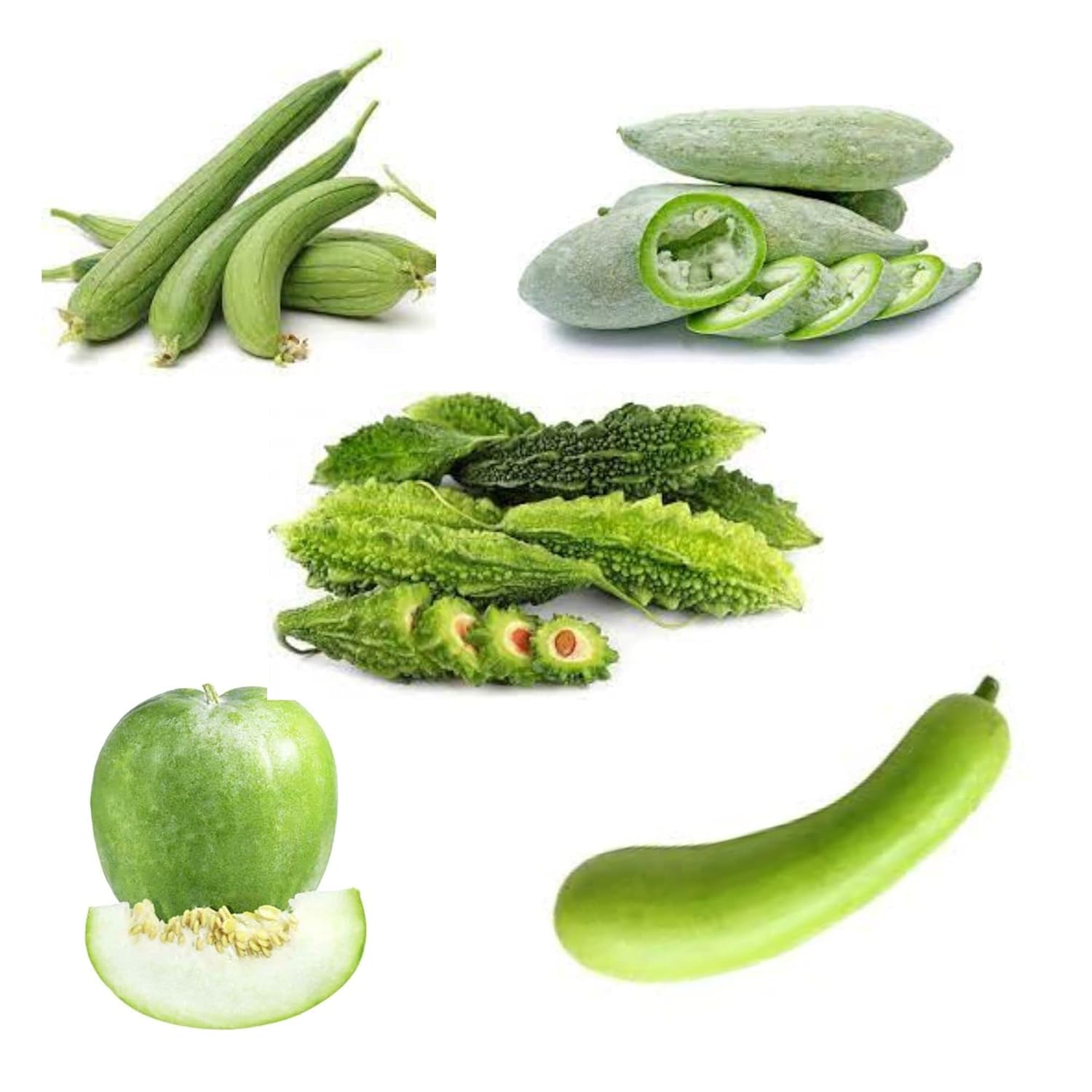 Pumpkin-Ash gourd-Sponge gourd-Bottle gourd-Bitter gourd-5 Indian ...