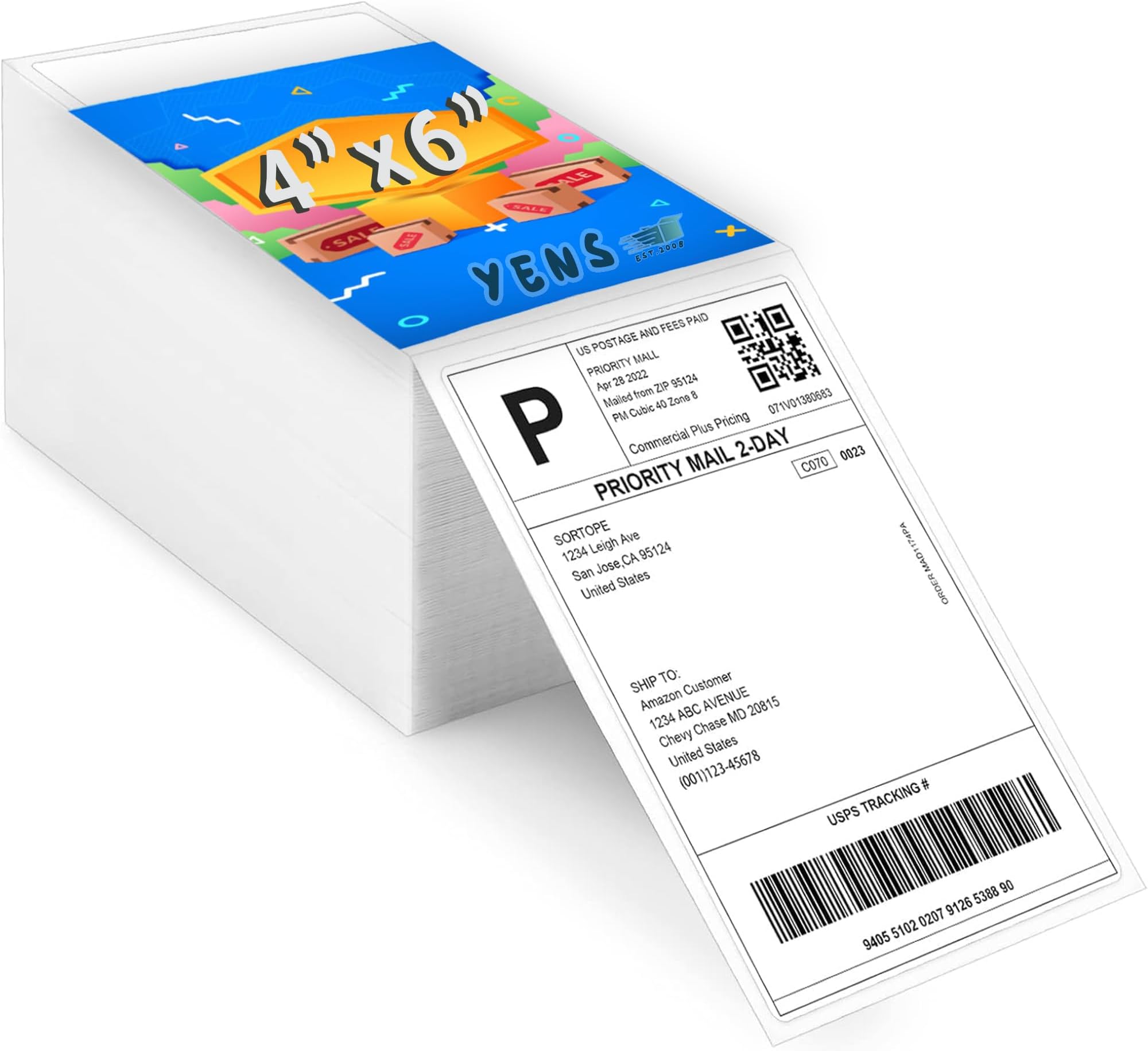4x6 Thermal Labels 1000-Count 4x6 Thermal Shipping Labels - Fanfold ...