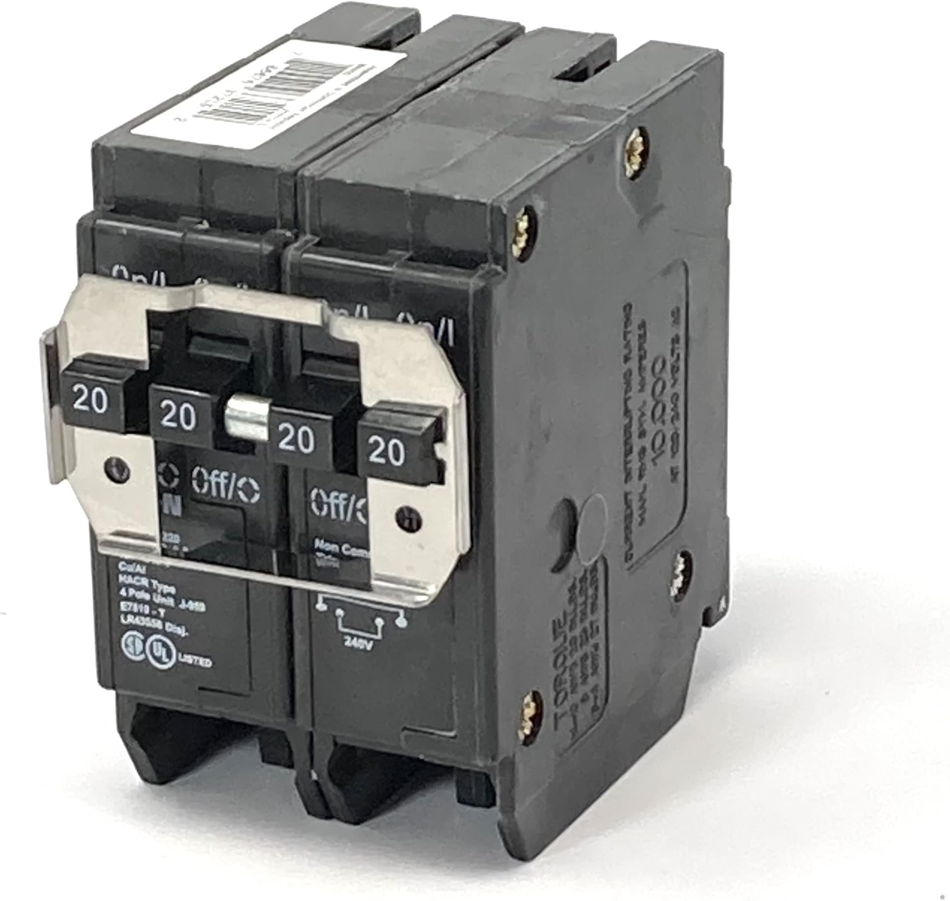 Eaton BR420 Plug-On Mount Type BR Circuit Breaker 4-Pole 20 Amp 120/240 ...