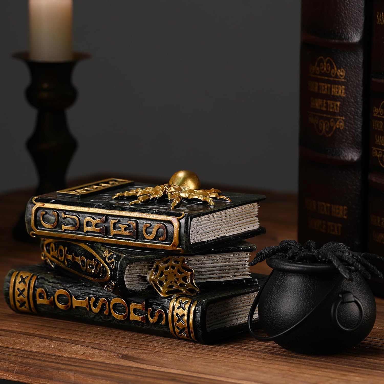 Amazon.com: Canchiing Halloween Witch and Wizard Spellbook Tabletop ...