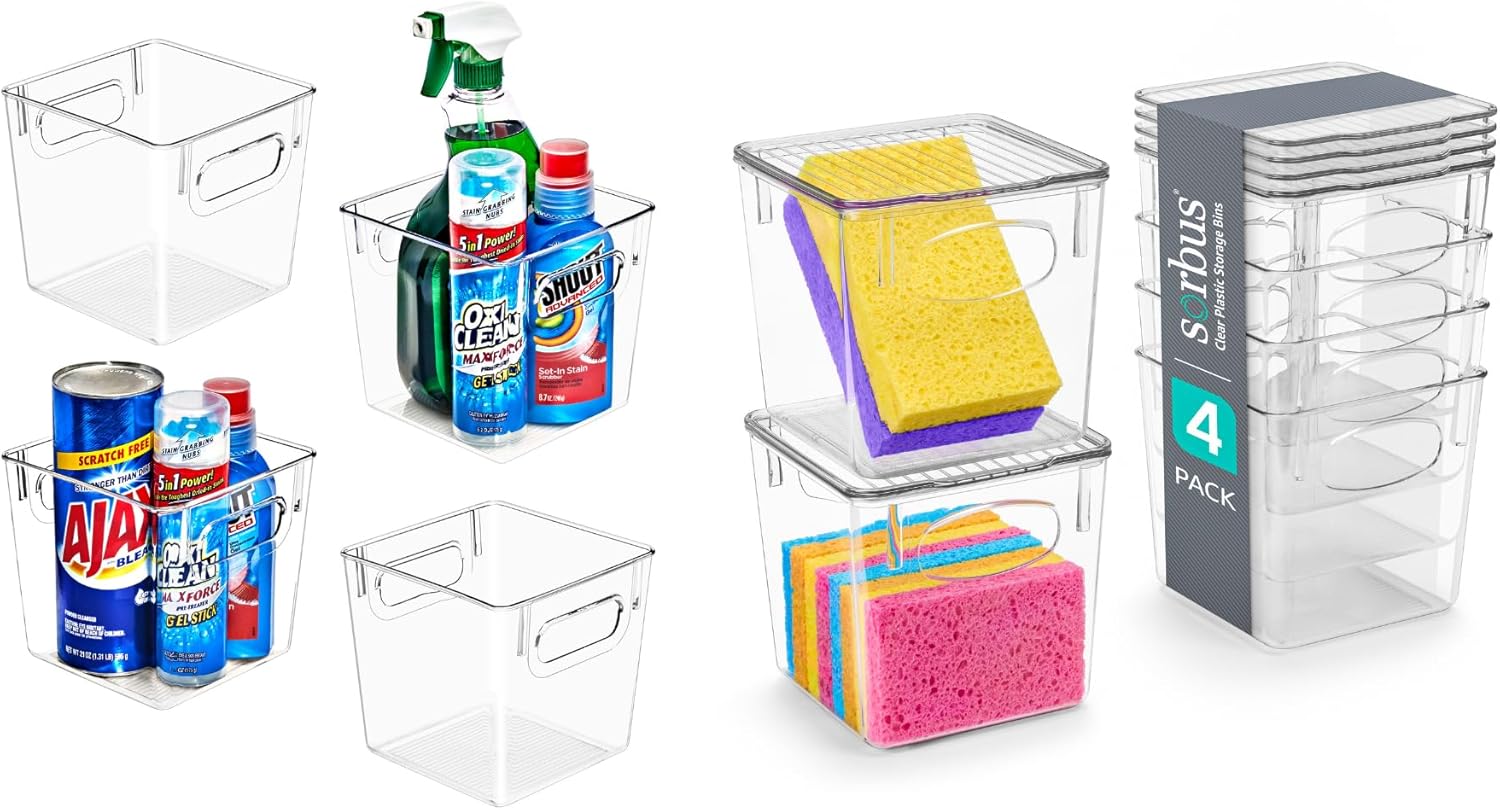 Amazon.com - Sorbus Small Square Storage Bin Bundle - Includes 4 Open ...