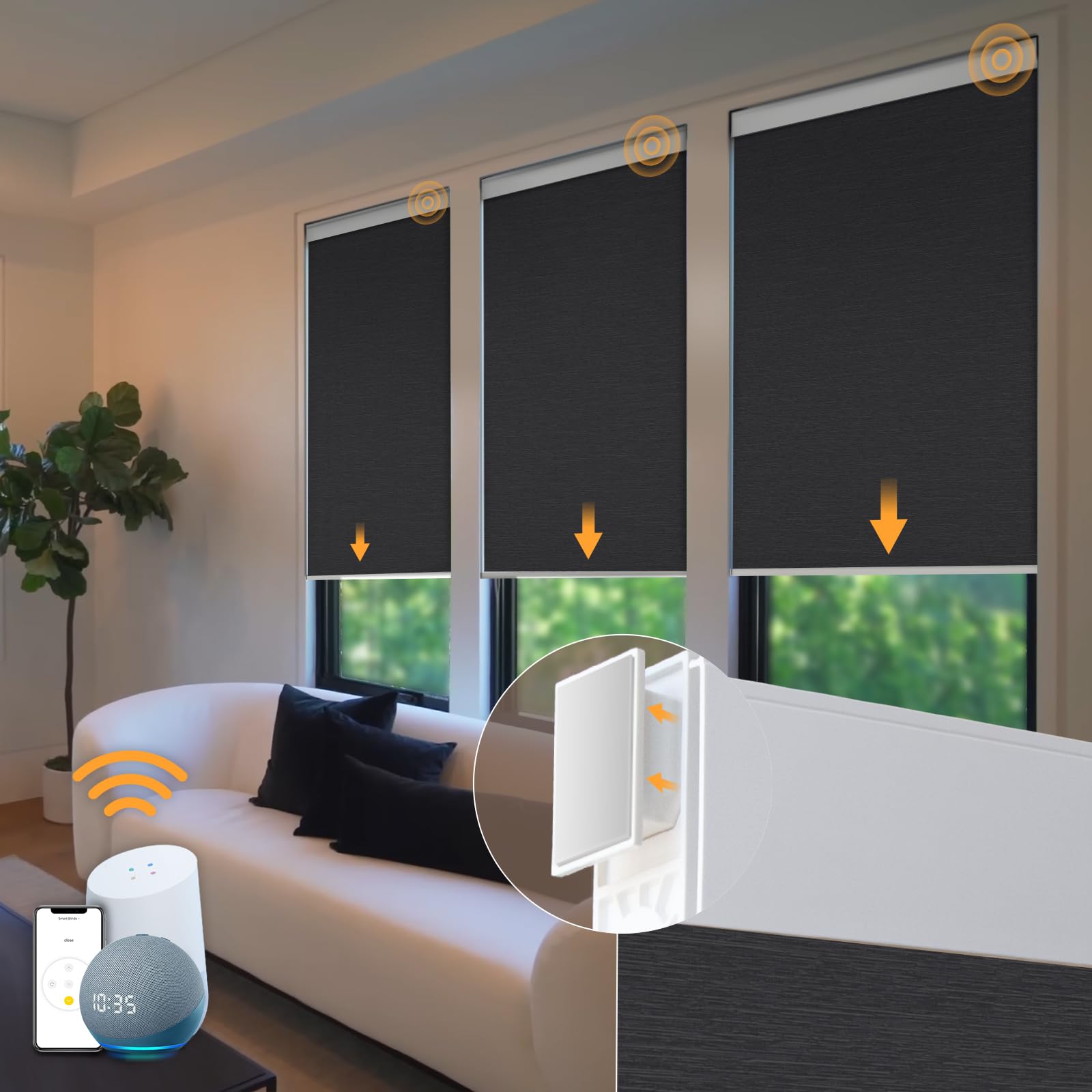 Amazon.com: Motorized Blinds No Drill Automatic Blinds for Windows ...