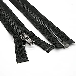 #8 28 Inch Separating Jacket Zippers Heavy Duty Metal Zipper Black ...