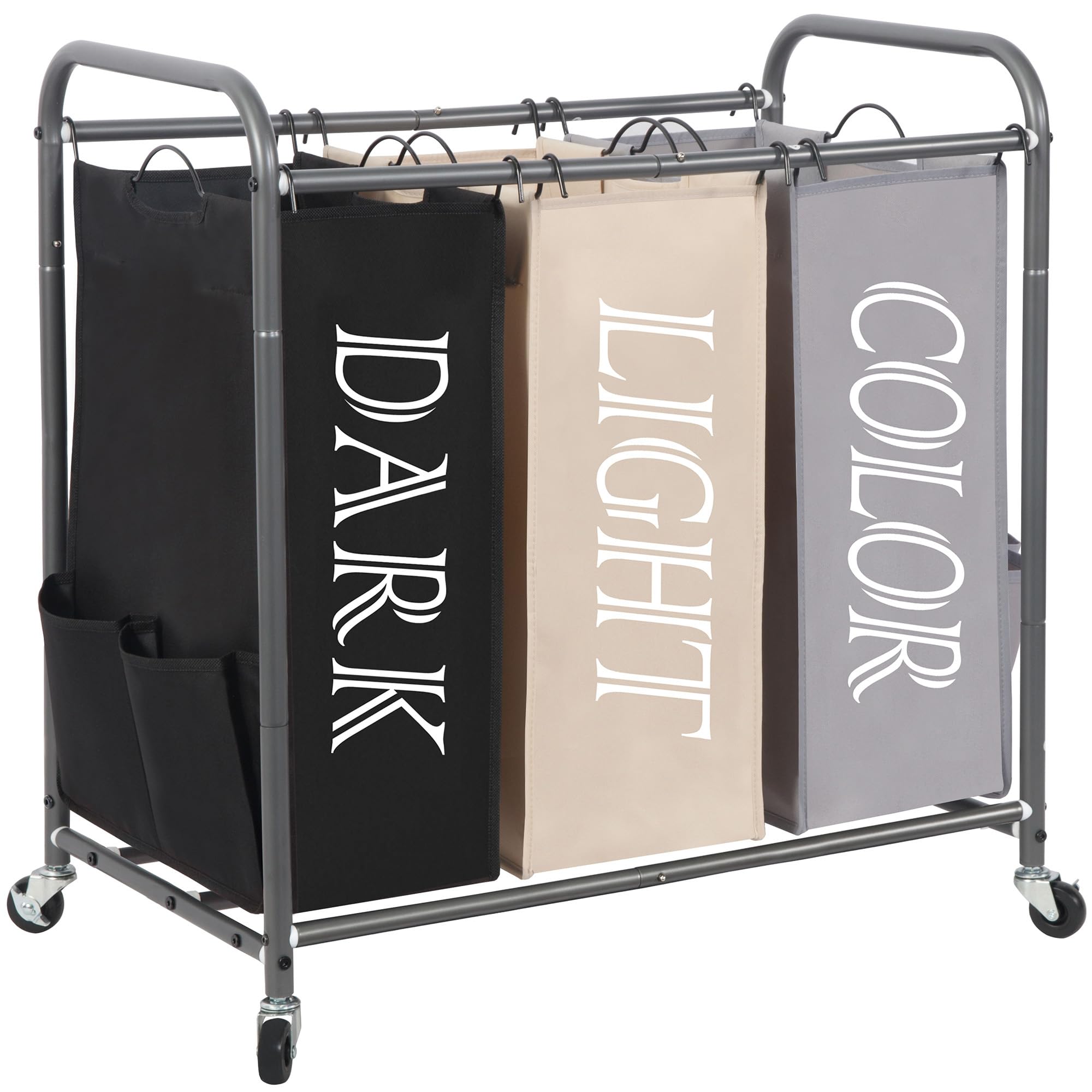 Amazon.com: STORAGE MANIAC 3 Section Laundry Sorter, 3 Bag Laundry ...