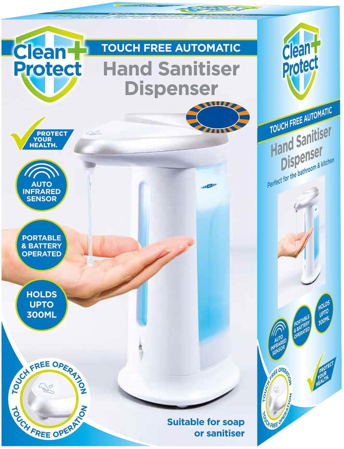 Automatic Hand Sanitising Dispenser-Touchless Clean + Protect Sensor ...