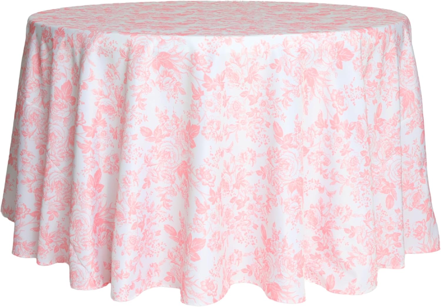 Amazon.com: Coral French Toile Rustic Tablecloth 108 Inch Round for ...