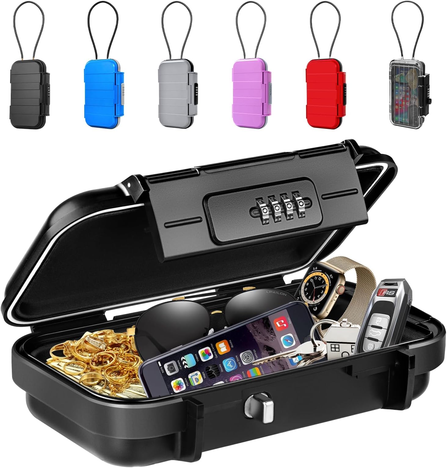 Amazon.com: Portable Key Storage Lock Box,Travel Lockbox Safe with ...