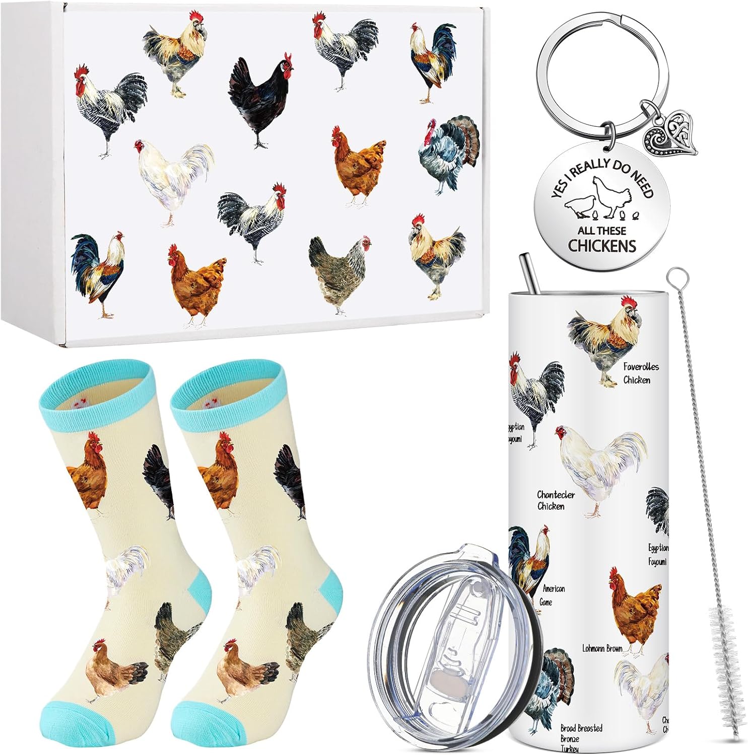 Amazon.com | 4 Pcs Chicken Lover Gifts for Women Christmas Chicken Lady ...