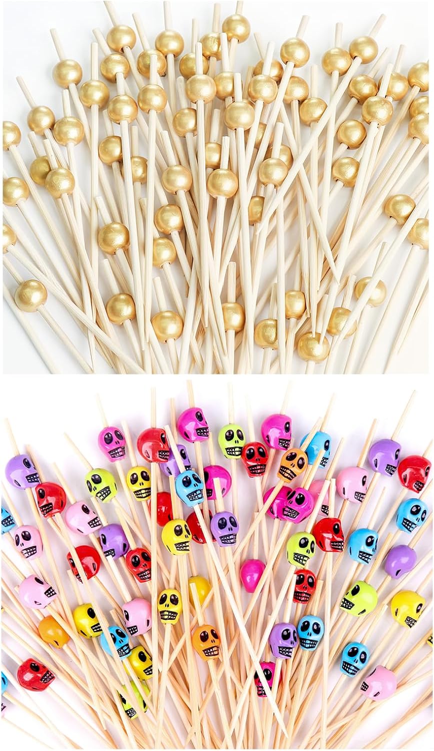 Amazon.com | SEANSDA 400PCS Cocktail Picks, Handmade Fancy Toothpicks ...