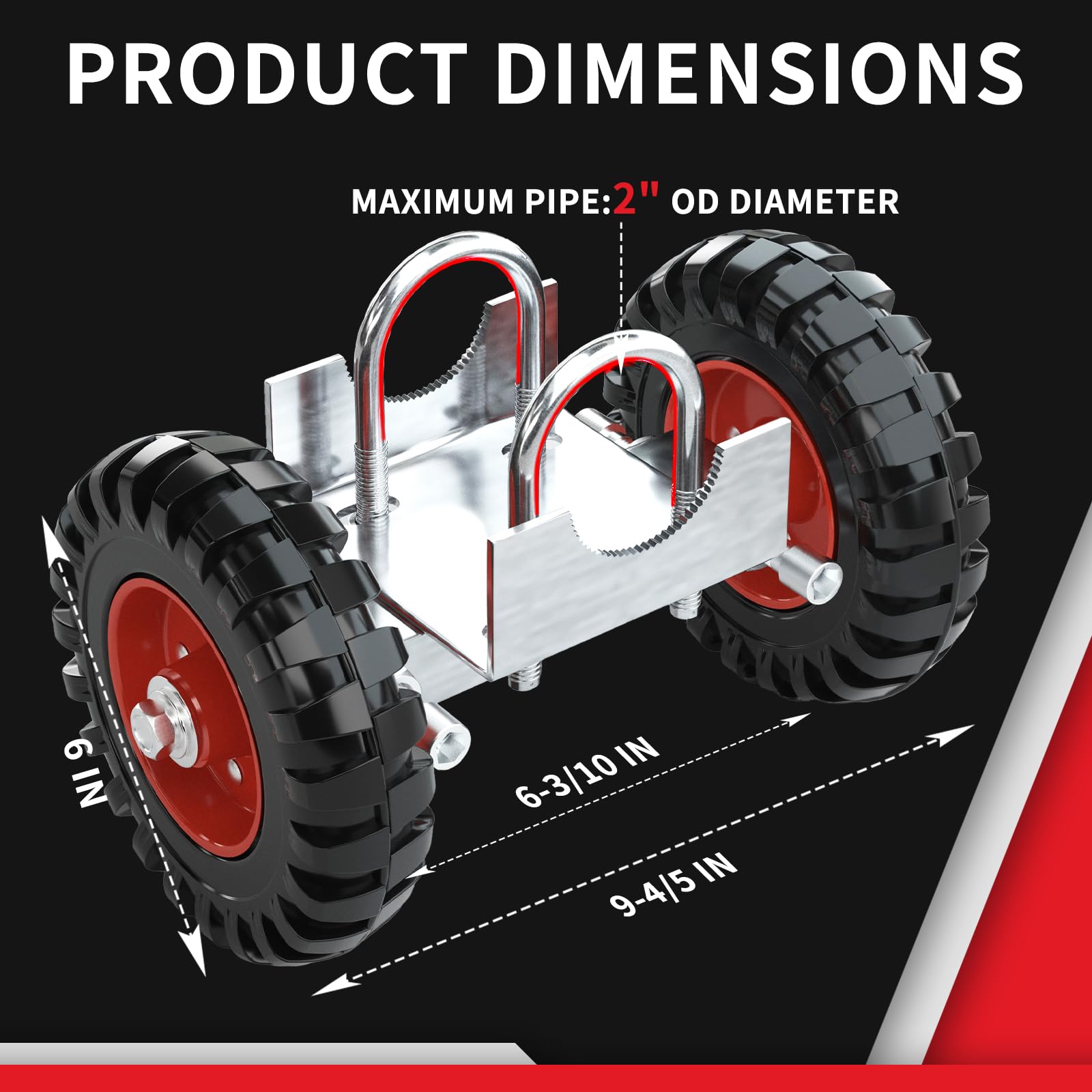 Snapklik.com : USCaster 6 Inch Rolling Gate Wheel-Heavy Duty Rubber ...