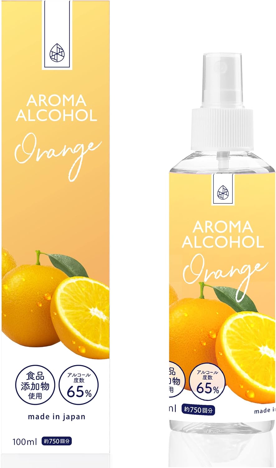 Amazon.co.jp: AROMA ALCOHOL 65 アロマアルコール 65 高級精油配合の香るアルコール製剤 100ml ~オレンジ ...