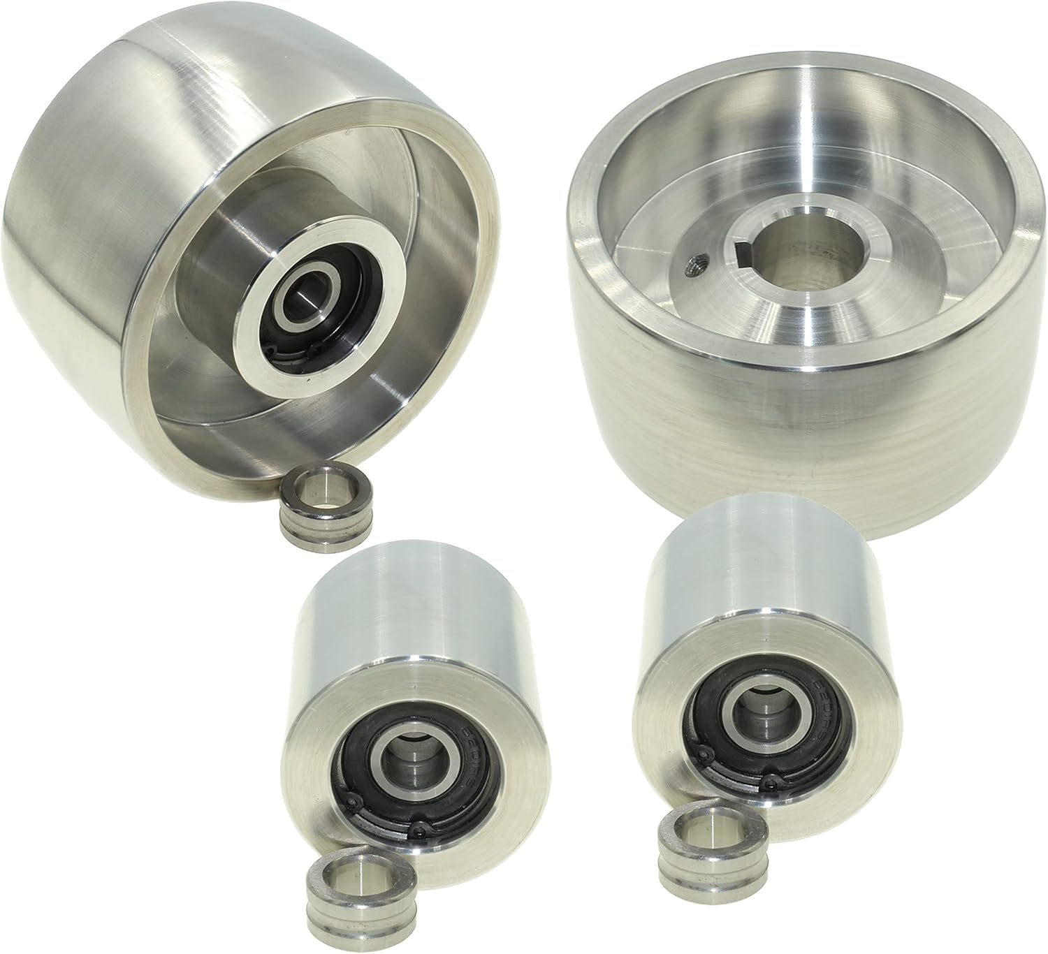 (AL4"-Track 4"-24 Shaft) CNC Machined Belt Grinder Wheel Set for knife ...