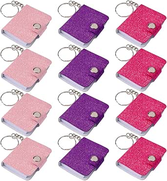 Amazon.com: ArtCreativity Mini Glitter Notebook Keychains, Set of 12 ...