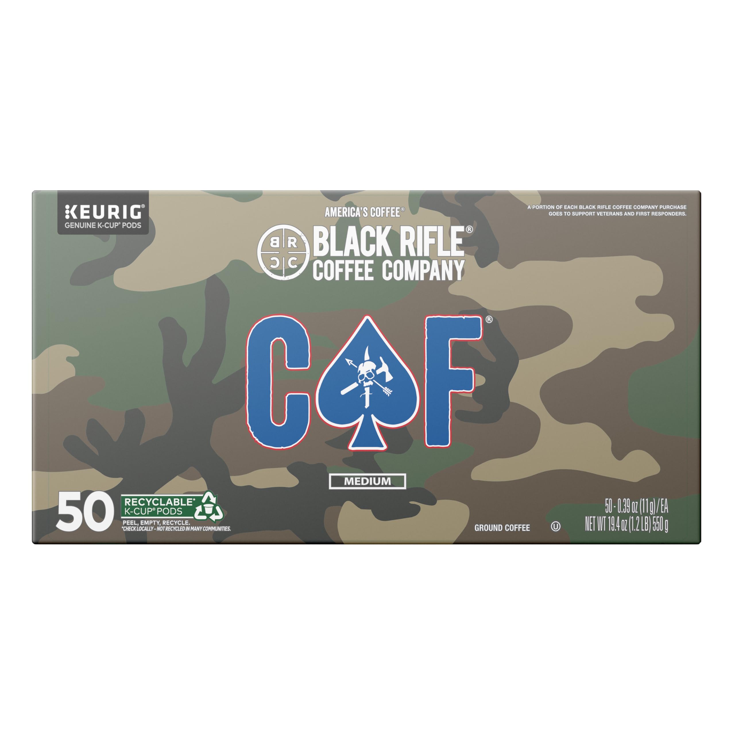 Amazon.com: Black Rifle Coffee Company CAF, Medium Roast K Cups, 50 ...